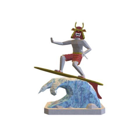 p3d.in - Samurai Surfer Statue