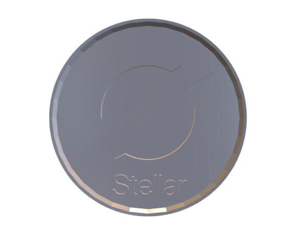 p3d.in - Silver Stellar Coin 3D Model